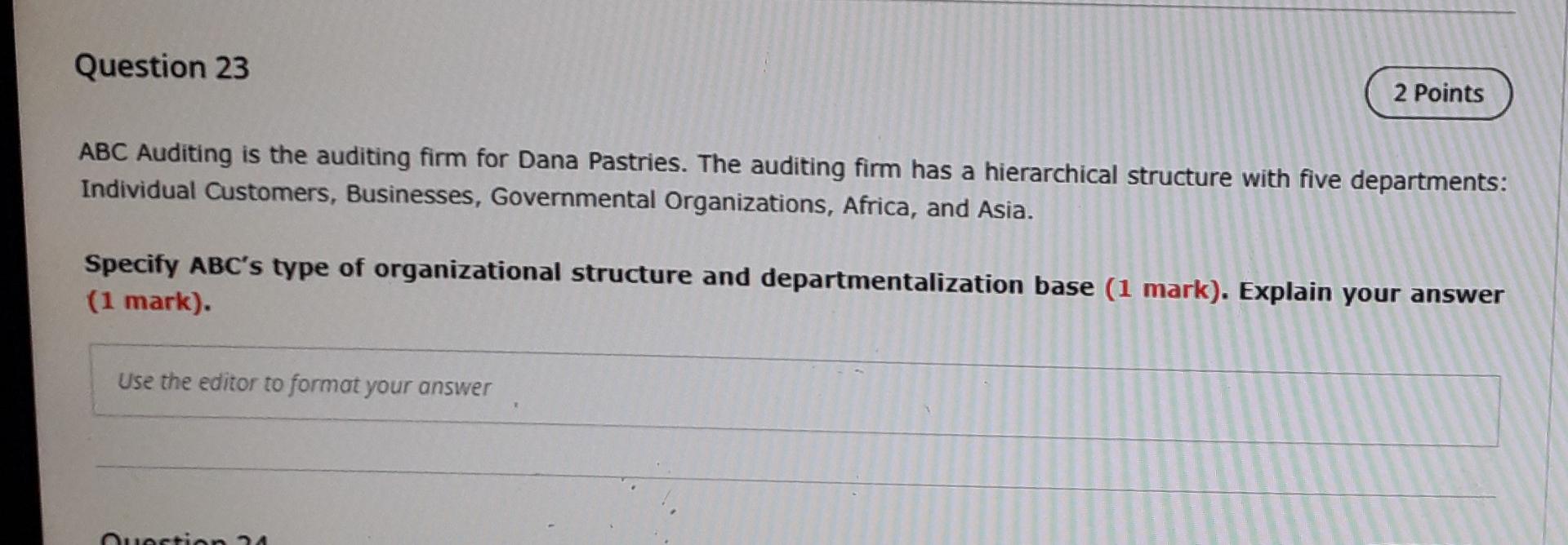 Solved Question 23 2 Points ABC Auditing is the auditing | Chegg.com