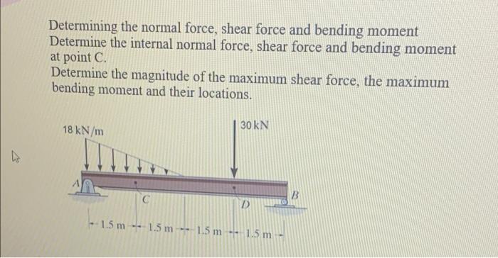 Solved Determining the normal force, shear force and bending | Chegg.com