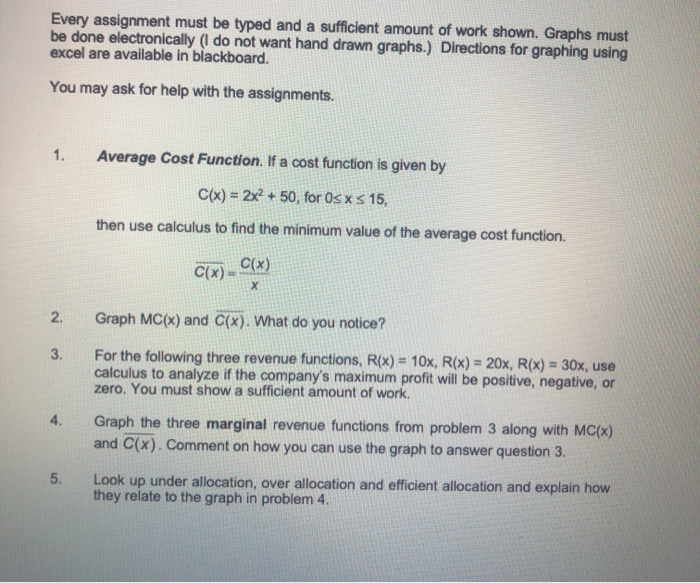 Solved Every assignment must be typed and a sufficient | Chegg.com