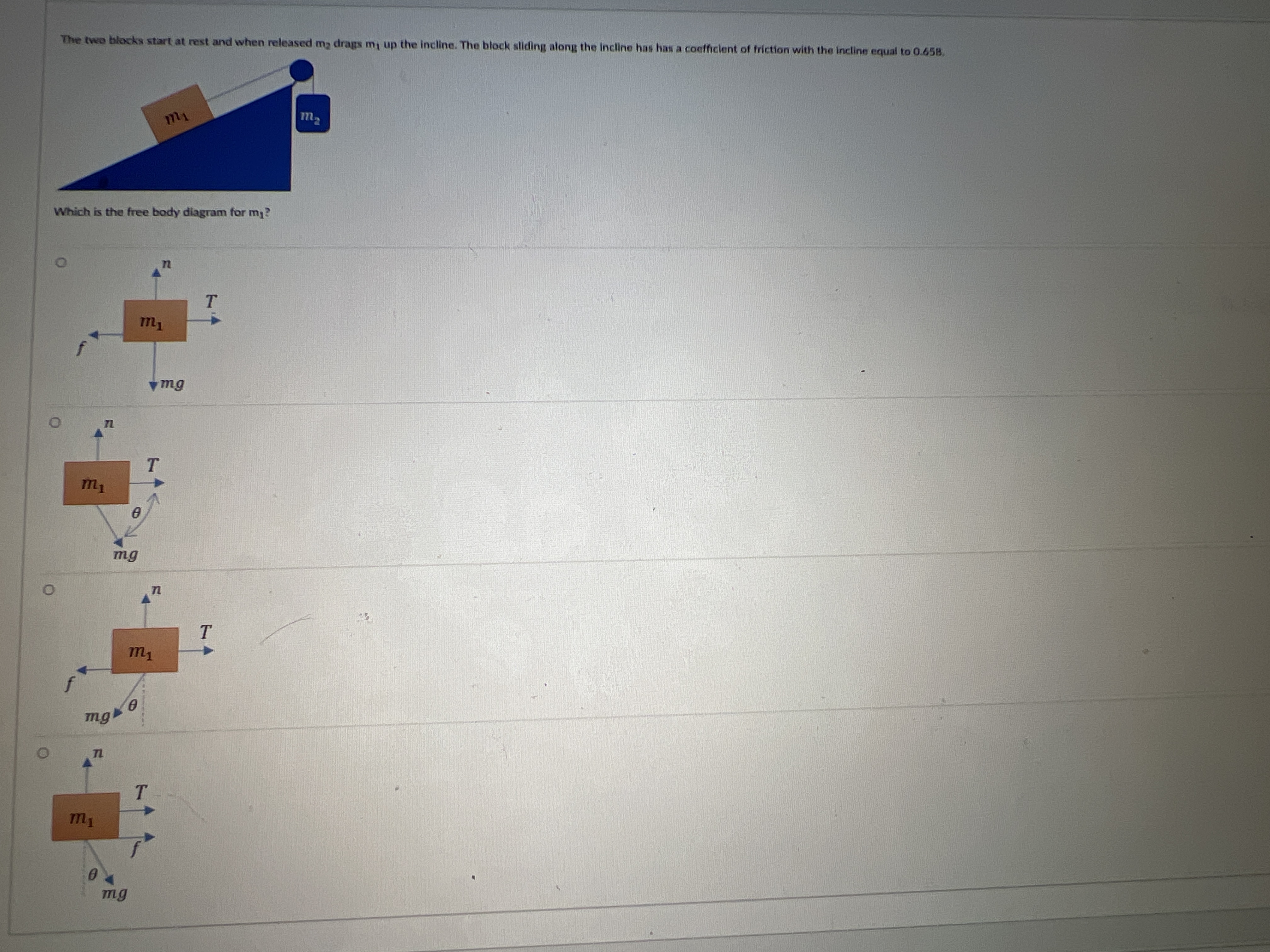 Solved The two blocks start at rest and when released m_(2) | Chegg.com
