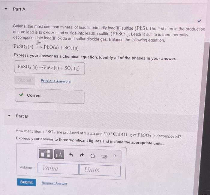 Solved Galena, the most common mineral of lead is primarily | Chegg.com