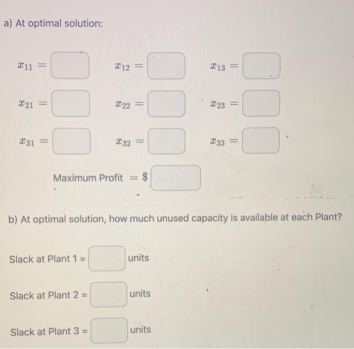 Solved The following table is a transportation matrix | Chegg.com