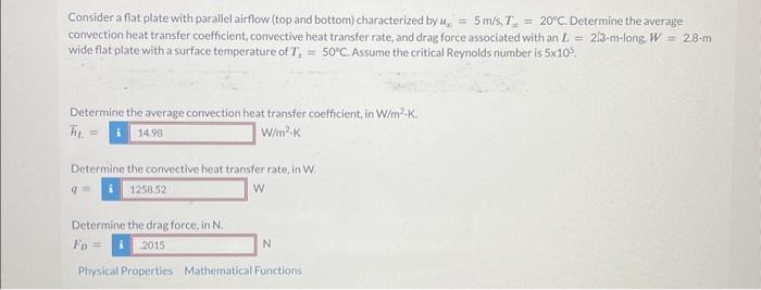 Solved Consider a flat plate with parallel airflow (top and | Chegg.com