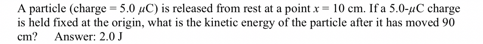 Solved A particle (charge =5.0μC ) ﻿is released from rest at | Chegg.com