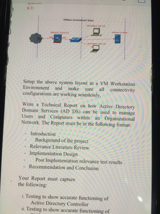 Question 1: ISP Setup the above system layout in | Chegg.com
