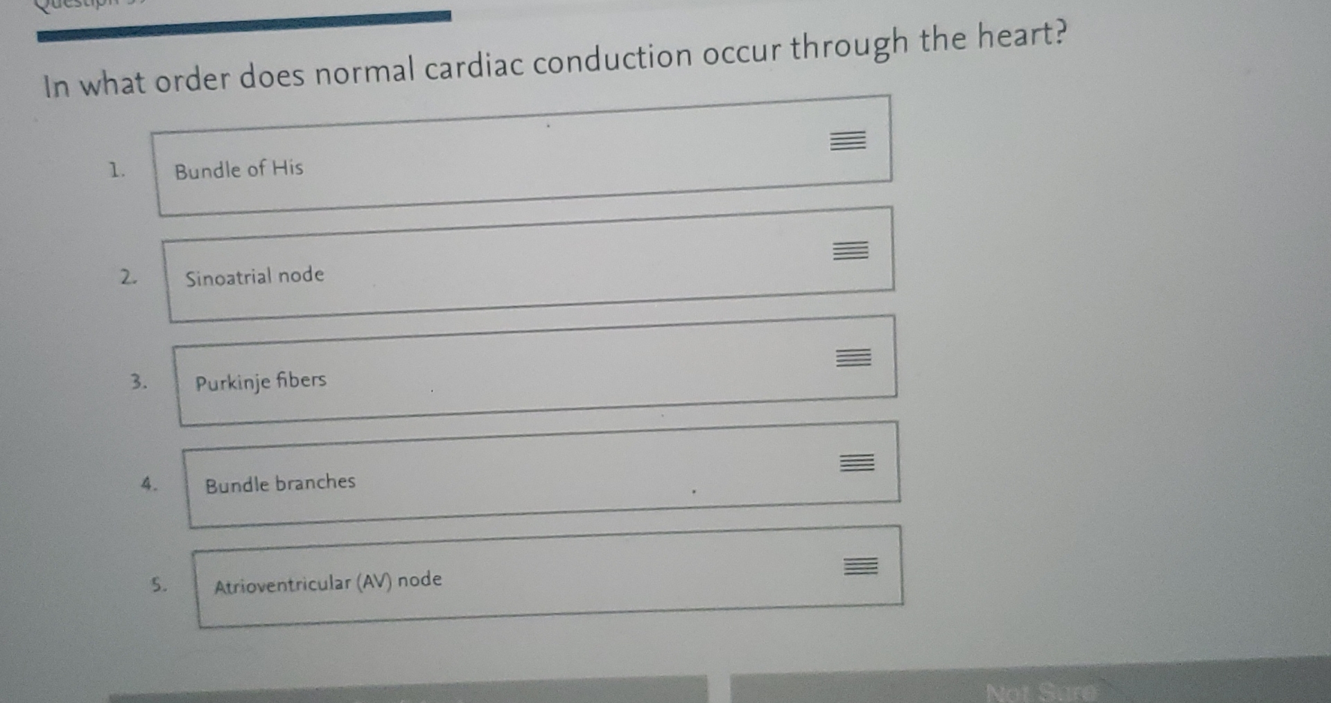 Solved In what order does normal cardiac conduction occur | Chegg.com