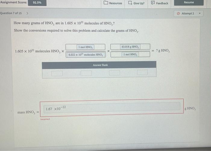 Solved Assignment Score: 92.5% Resources Give Up? Feedback | Chegg.com