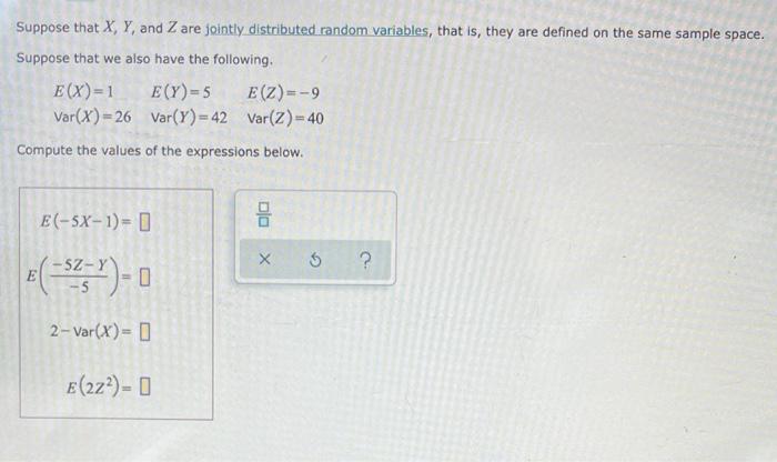 Solved Suppose that X Y Z are jointly distributed random | Chegg.com