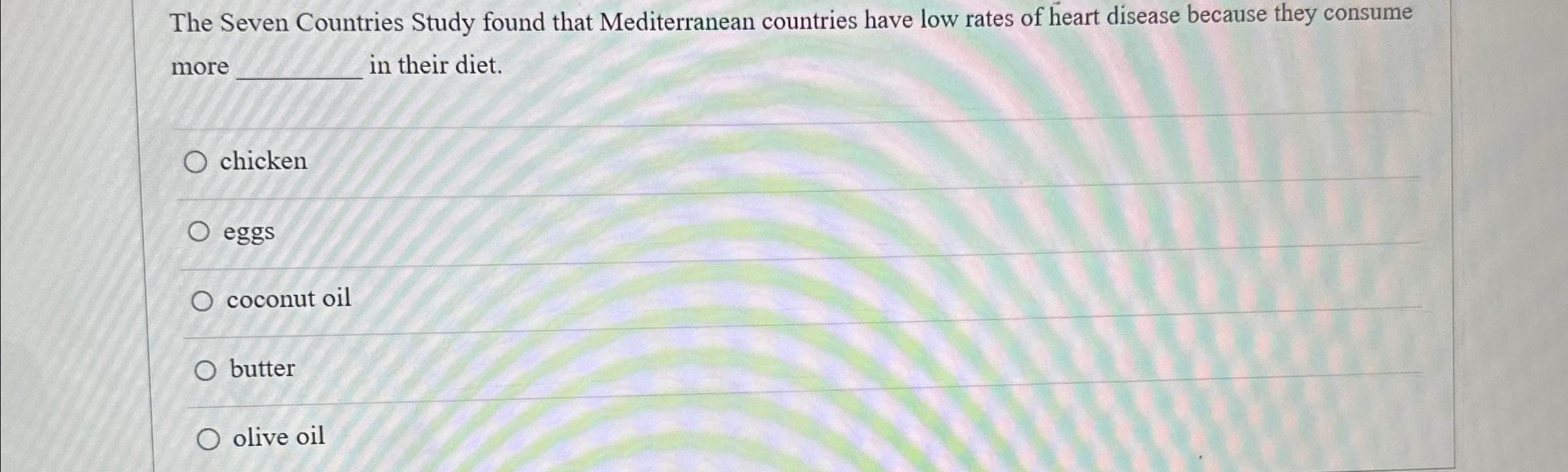 Solved The Seven Countries Study found that Mediterranean | Chegg.com