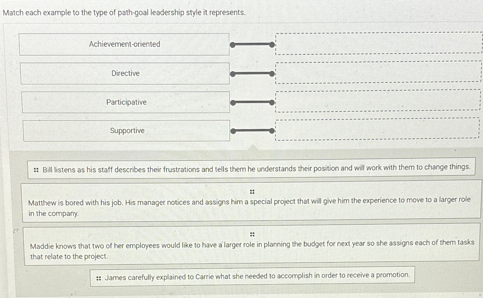 Solved Match each example to the type of path-goal | Chegg.com
