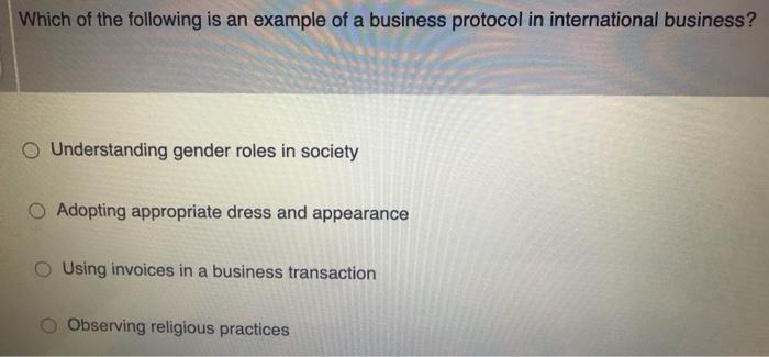 Solved Which of the following is an example of a business | Chegg.com