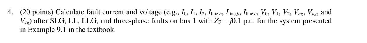 Solved (20 points) Calculate fault current and voltage | Chegg.com