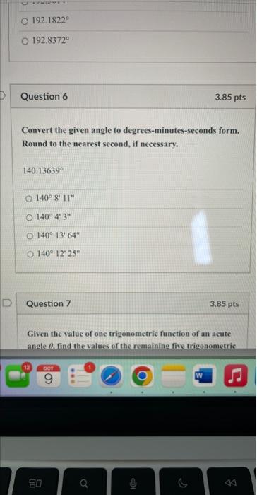 −102.5∘ −205∘ Question 5 3.85pts Convert the given | Chegg.com