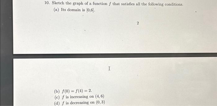 Solved 10. Sketch the graph of a function f that satisfies | Chegg.com