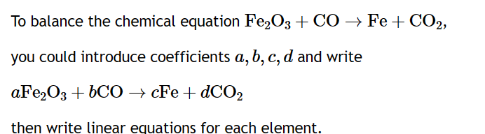 Solved To balance the chemical equation Fe2O3+CO→Fe+CO2,you | Chegg.com