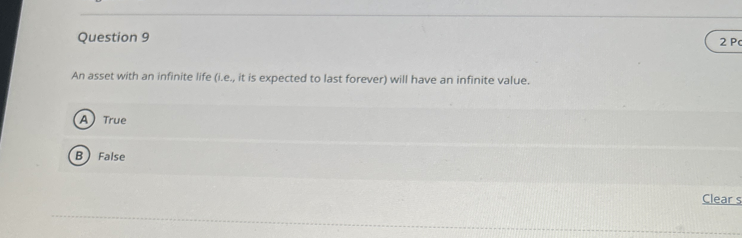 Solved Question 9An asset with an infinite life (i.e., ﻿it | Chegg.com