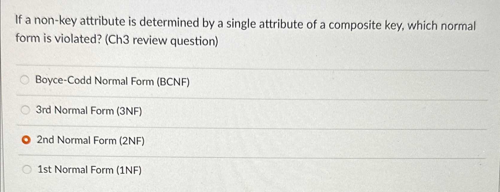 Solved If a non-key attribute is determined by a single | Chegg.com