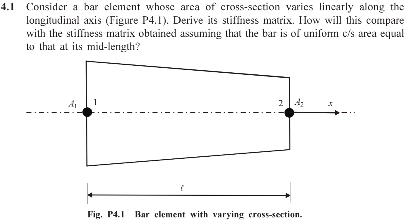Solved One-dimensional Finite Element Analysis4.1 ﻿Consider | Chegg.com
