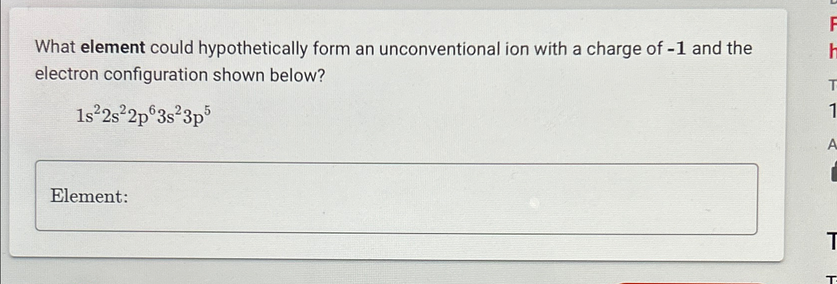 Solved What element could hypothetically form an | Chegg.com
