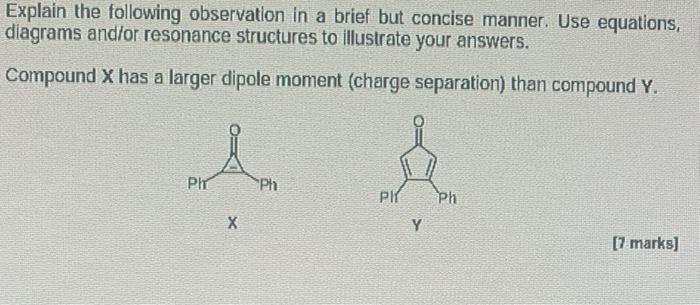 Solved Explain the following observation in a brief but | Chegg.com