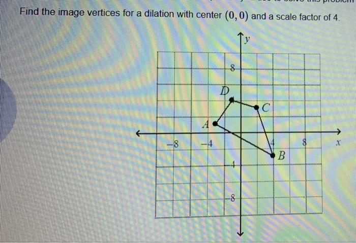 Solved Find the image vertices for a dilation with center | Chegg.com