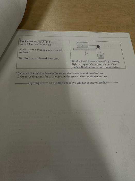 Solved - Calculate the tension force in the string after | Chegg.com