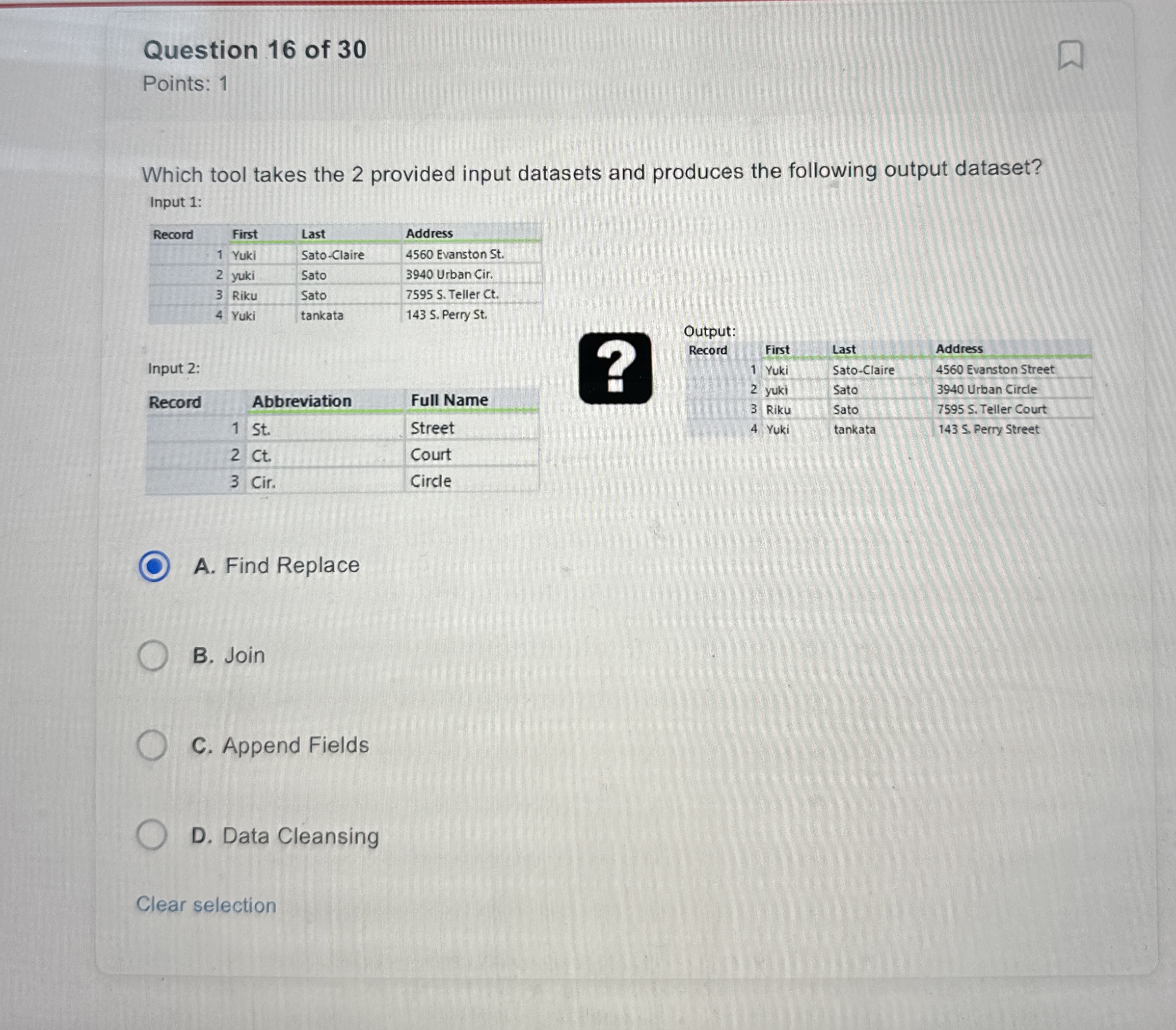 Solved Question 16 ﻿of 30Points: 1Which tool takes the 2 | Chegg.com