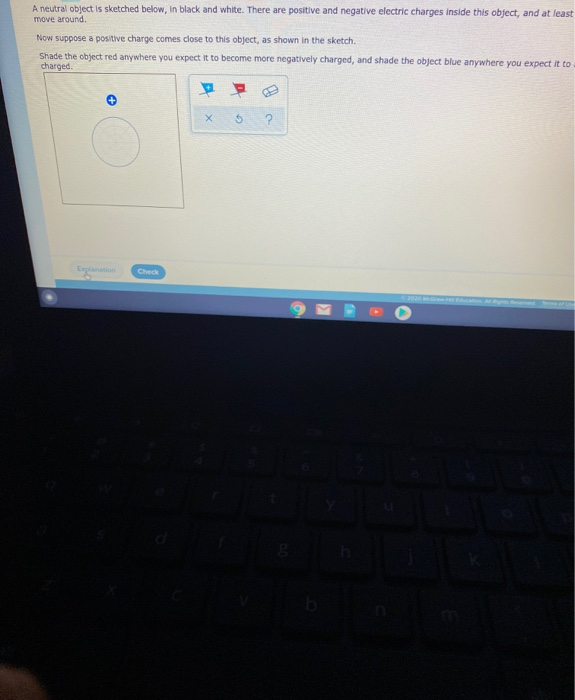 Solved A neutral object is sketched below, in black and | Chegg.com