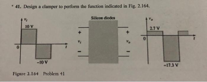 Solved * 41. Design a clamper to perform the function | Chegg.com