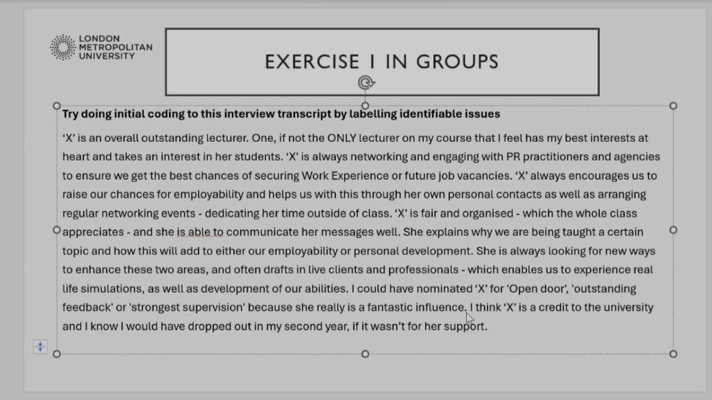 Solved EXERCISE I IN GROUPSTry doing initial coding to this | Chegg.com