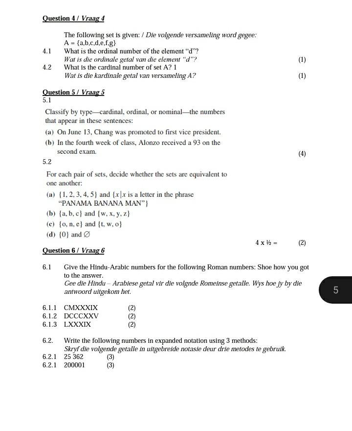 Solved The following set is given: / Die volgende | Chegg.com