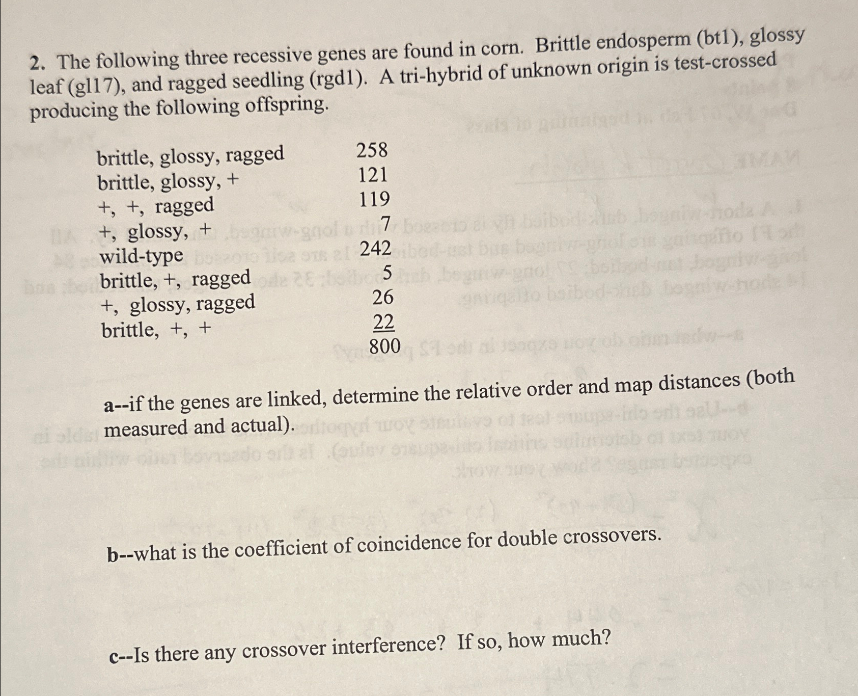 Solved The following three recessive genes are found in | Chegg.com