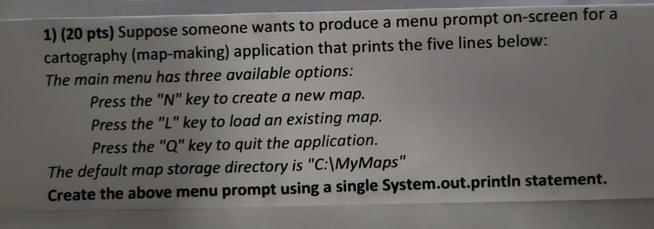 Solved (20 ﻿pts) ﻿Suppose someone wants to produce a menu | Chegg.com