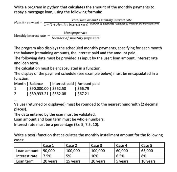 Solved Write a program in python that calculates the amount | Chegg.com