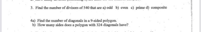Solved 3. Find the number of divisors of 540 that are a) odd | Chegg.com Solved 3. Find the number of divisors of 540 that are a) odd | Chegg.com