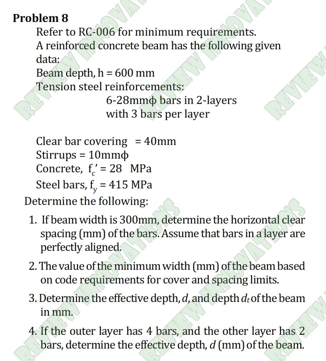 Solved roblem 8 Refer to RC-006 for minimum requirements. A | Chegg.com