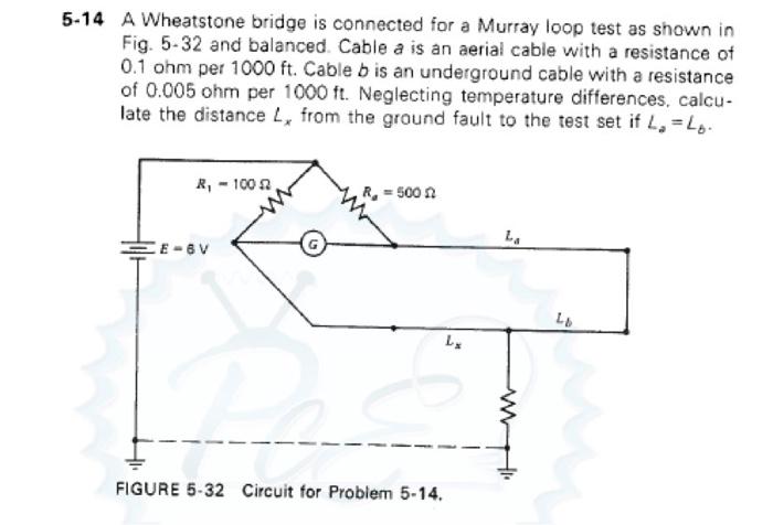 Solved 5-14 A Wheatstone bridge is connected for a Murray | Chegg.com