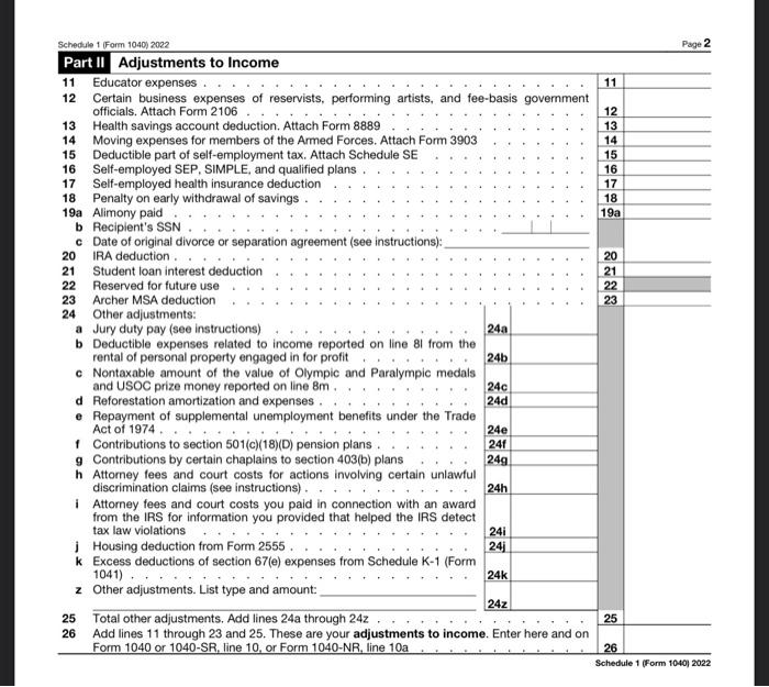 Plese fill out Schedule 1,2, and 3 with the following | Chegg.com