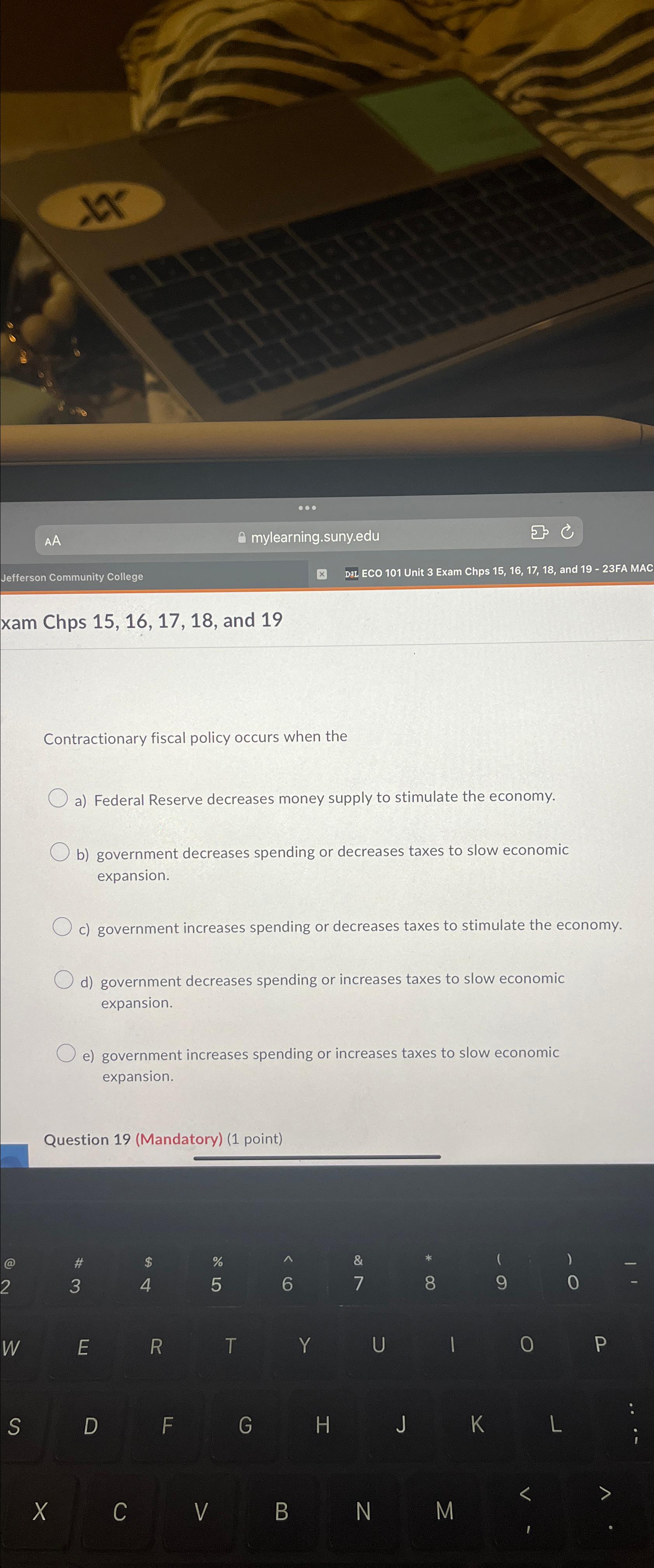 Solved AAO mylearning.suny.eduJefferson Community Collegexam | Chegg.com