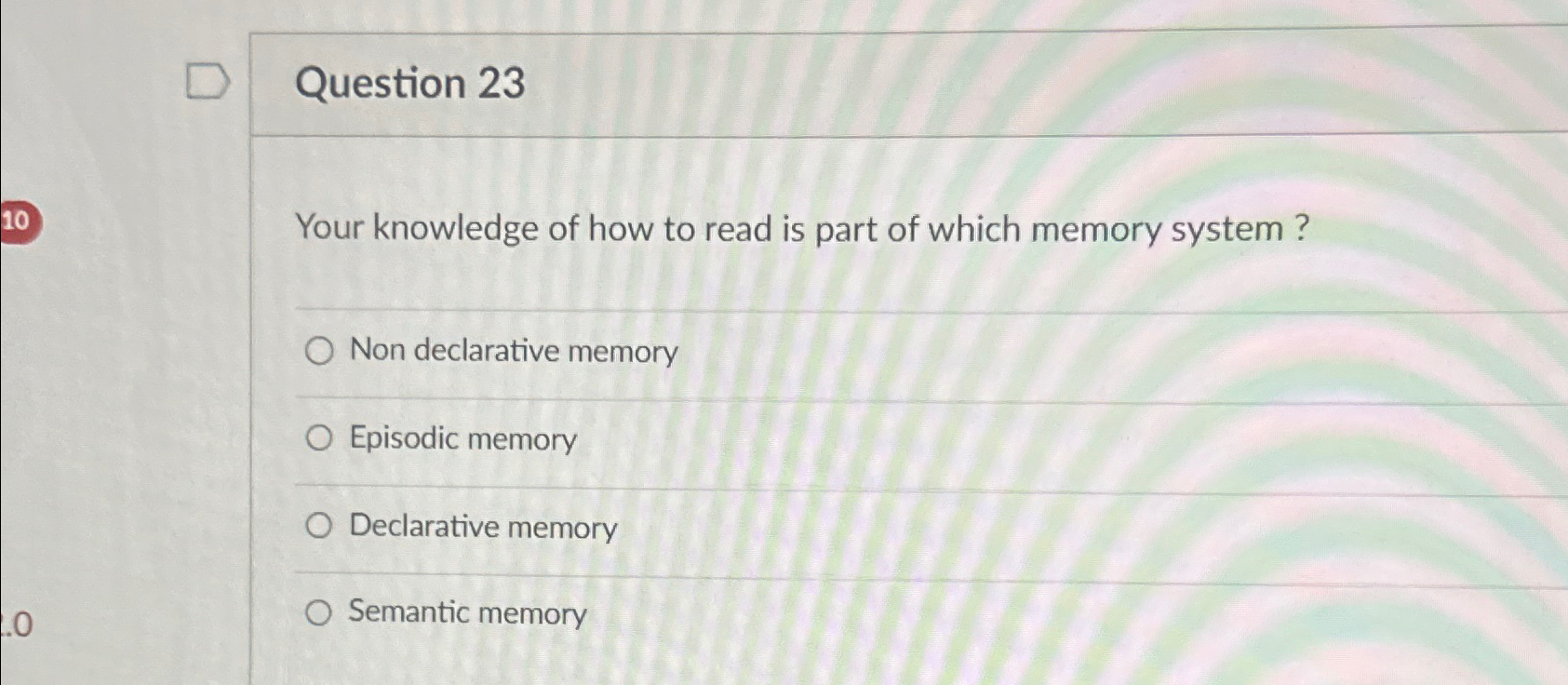 Solved Question 23Your knowledge of how to read is part of | Chegg.com
