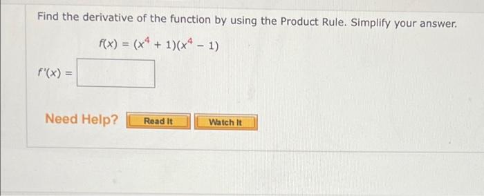 Solved Find the derivative of the function by using the | Chegg.com