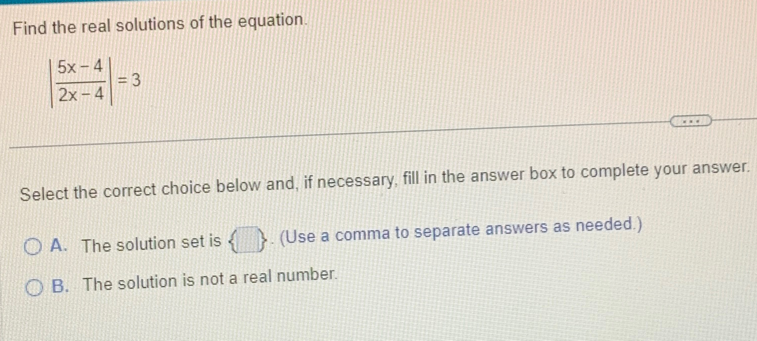 Solved Find the real solutions of the | Chegg.com