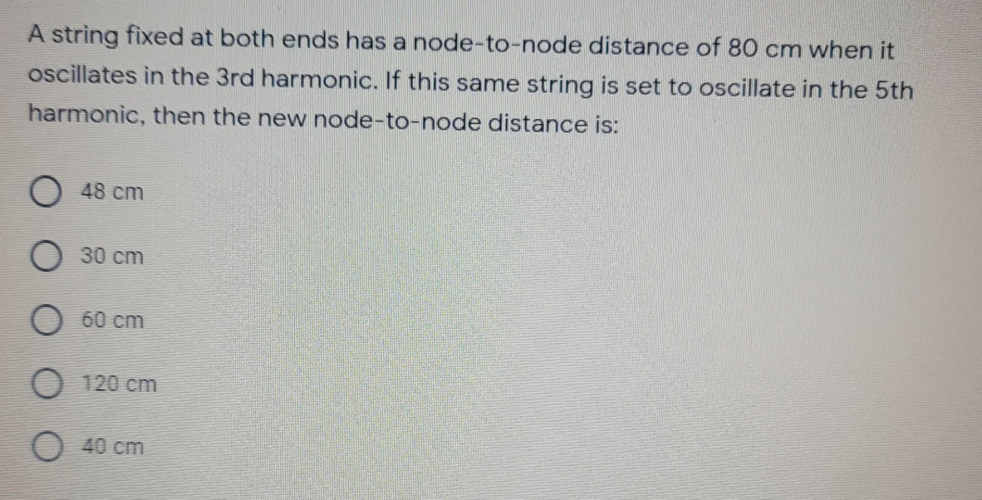 Solved A string fixed at both ends has a node-to-node | Chegg.com