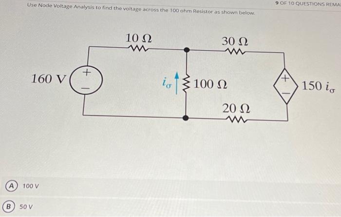 Solved Use Node Voltage Analysis to find the voltage across | Chegg.com