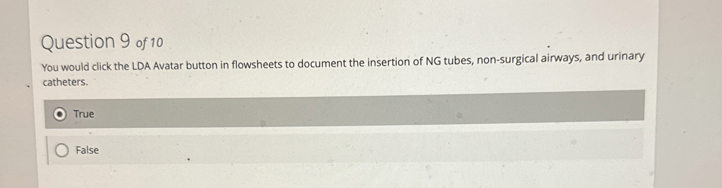 Solved Question 9 ﻿of 10You would click the LDA Avatar | Chegg.com