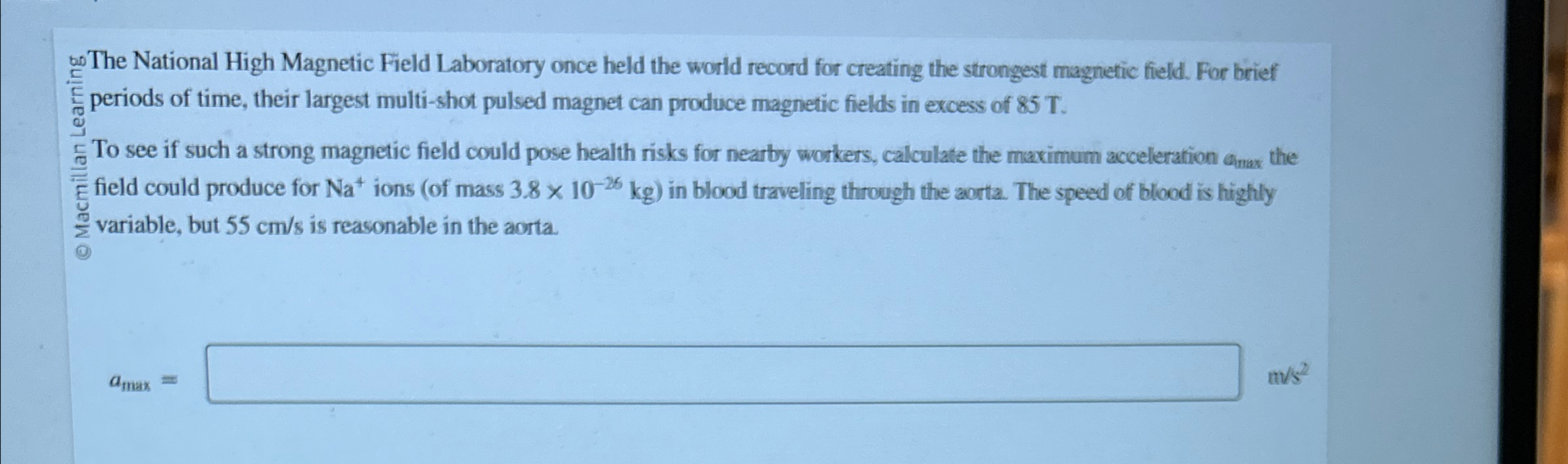Solved bot The National High Magnetic Field Laboratory once | Chegg.com