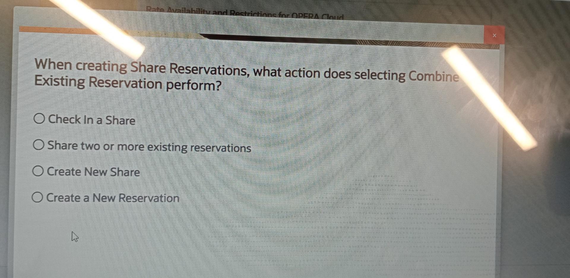 Solved Rate Availability and Restrictions for OPERA Cloud | Chegg.com