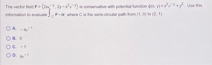 Solved The vector field \\( \\mathrm{F}=\\left\\langle 2 x | Chegg.com