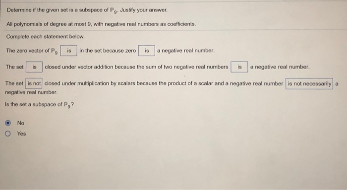 Solved Determine if the given set is a subspace of P, | Chegg.com