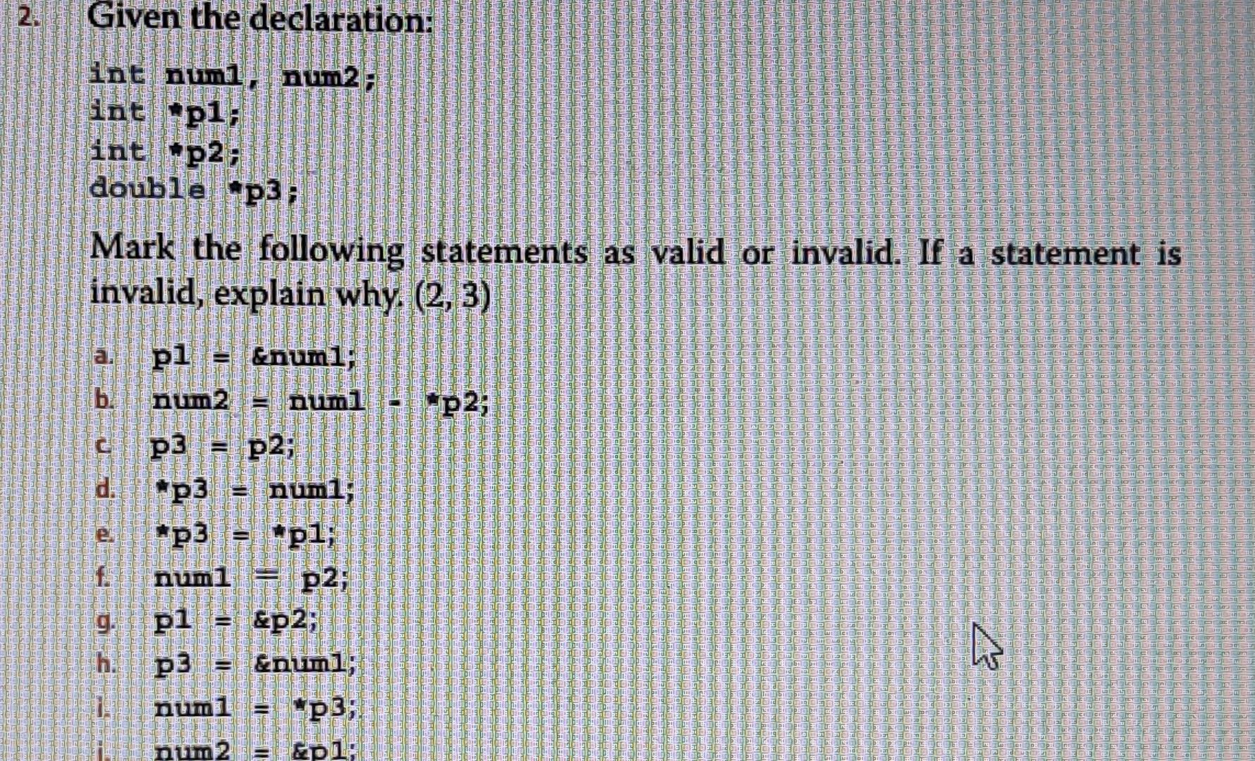 Solved int numi, num2, 1nt p 1 int 12 ; double pa Mark the | Chegg.com